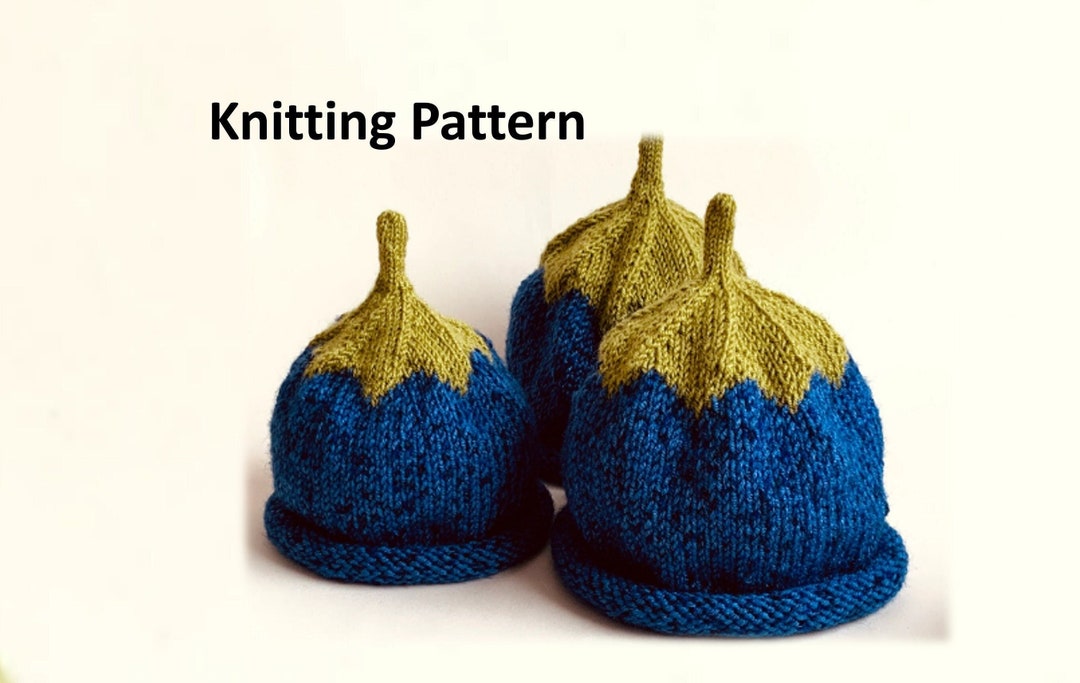 Blueberry Knit Hat Pattern for All Sizes, Fruit Hat Pattern for Babies ...
