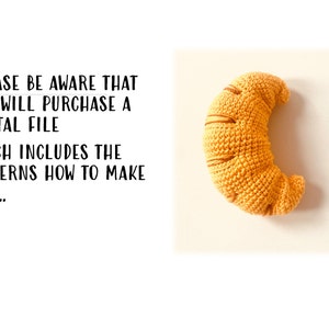 Croissant Crochet Pattern, Crochet Croissant Pattern, Crochet Food ...