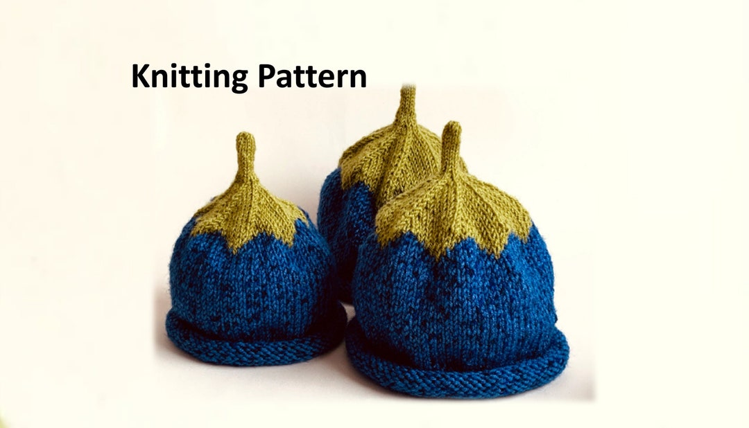 Blueberry Knit Hat Pattern for All Sizes Fruit Hat Pattern - Etsy