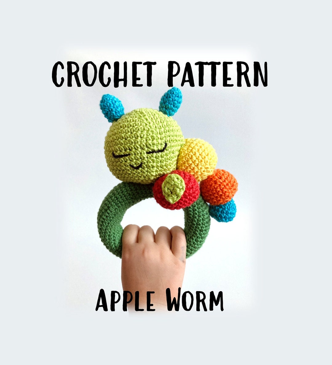 Rattle Crochet Pattern Crochet Apple Worm Rattle Pattern How - Etsy