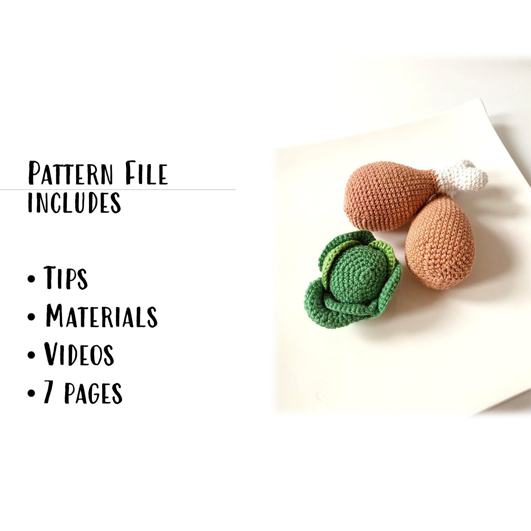 Chicken Drumstick Amigurumi Crochet Pattern (PDF Pattern) - Etsy