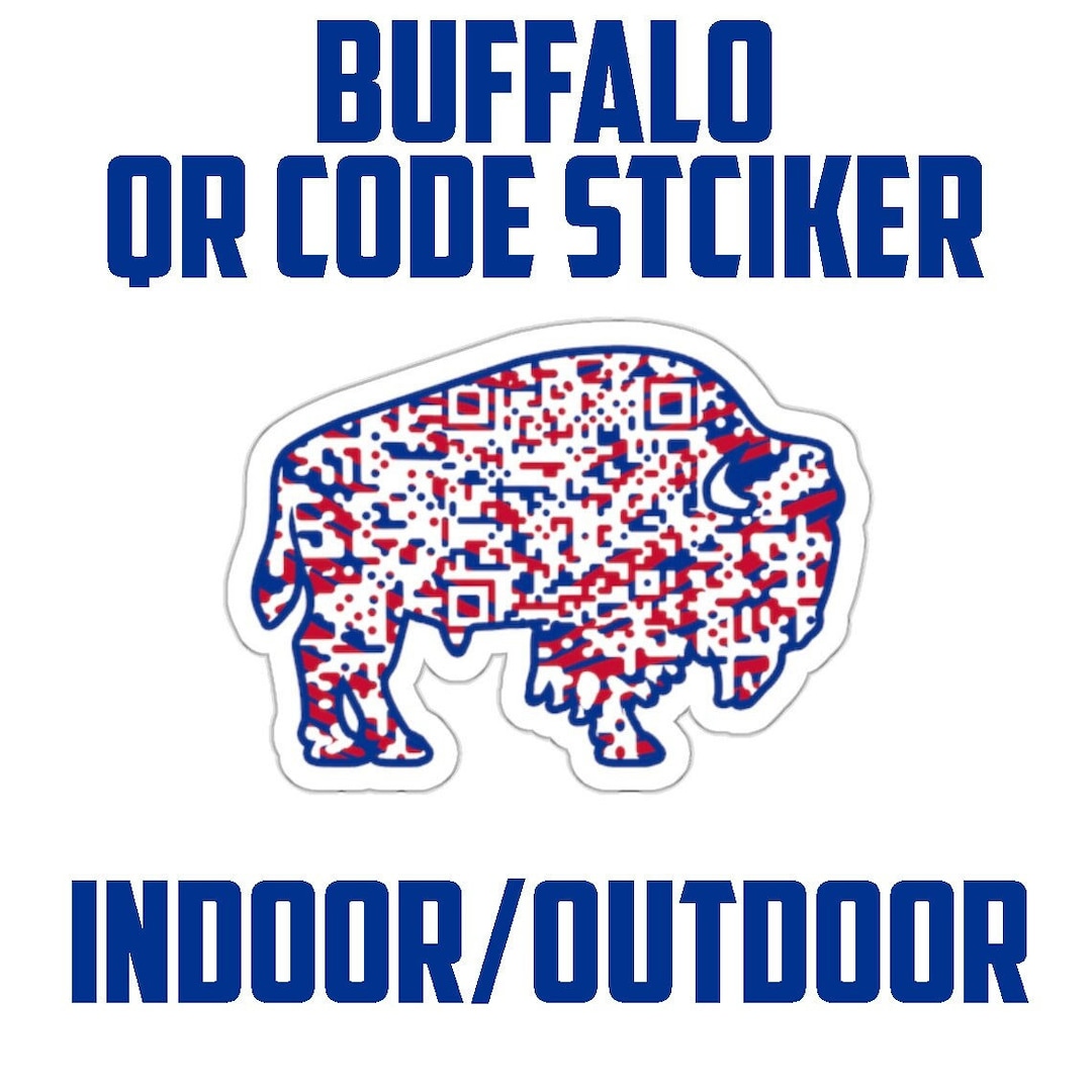 Buffalo Shout QR Code Sticker, Indoor Outdoor Vinyl Decal Sticker ...