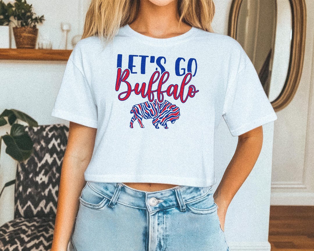 Let's Go Buffalo Cursive Comfort Colors Boxy Crop T-shirt || Buffalo ...