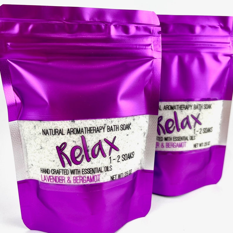 Relax Bath Soak With Bulgarian Lavender & Bergamot Essential Oils, All ...