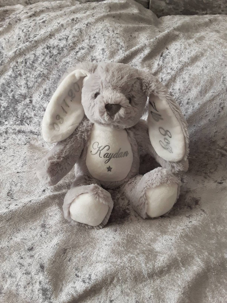 Personalised Bunny Rabbit, Plush Teddy, Baby Gift, 1st Birthday ...