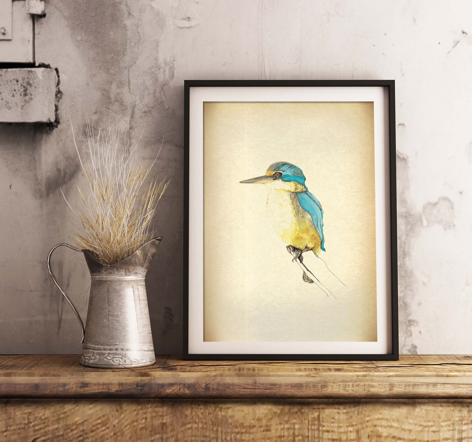 A4 Vintage Style Printable Art Watercolour New Zealand Native Bird ...