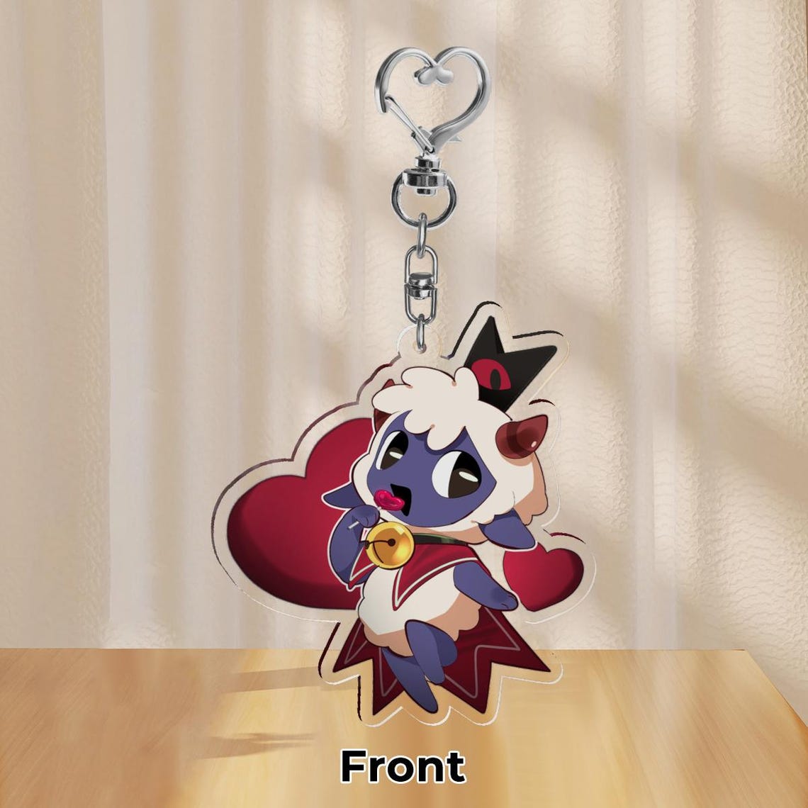 Cult of the Lamb Acrylic, Valentine's Day Keychain, Danglers, Furry ...