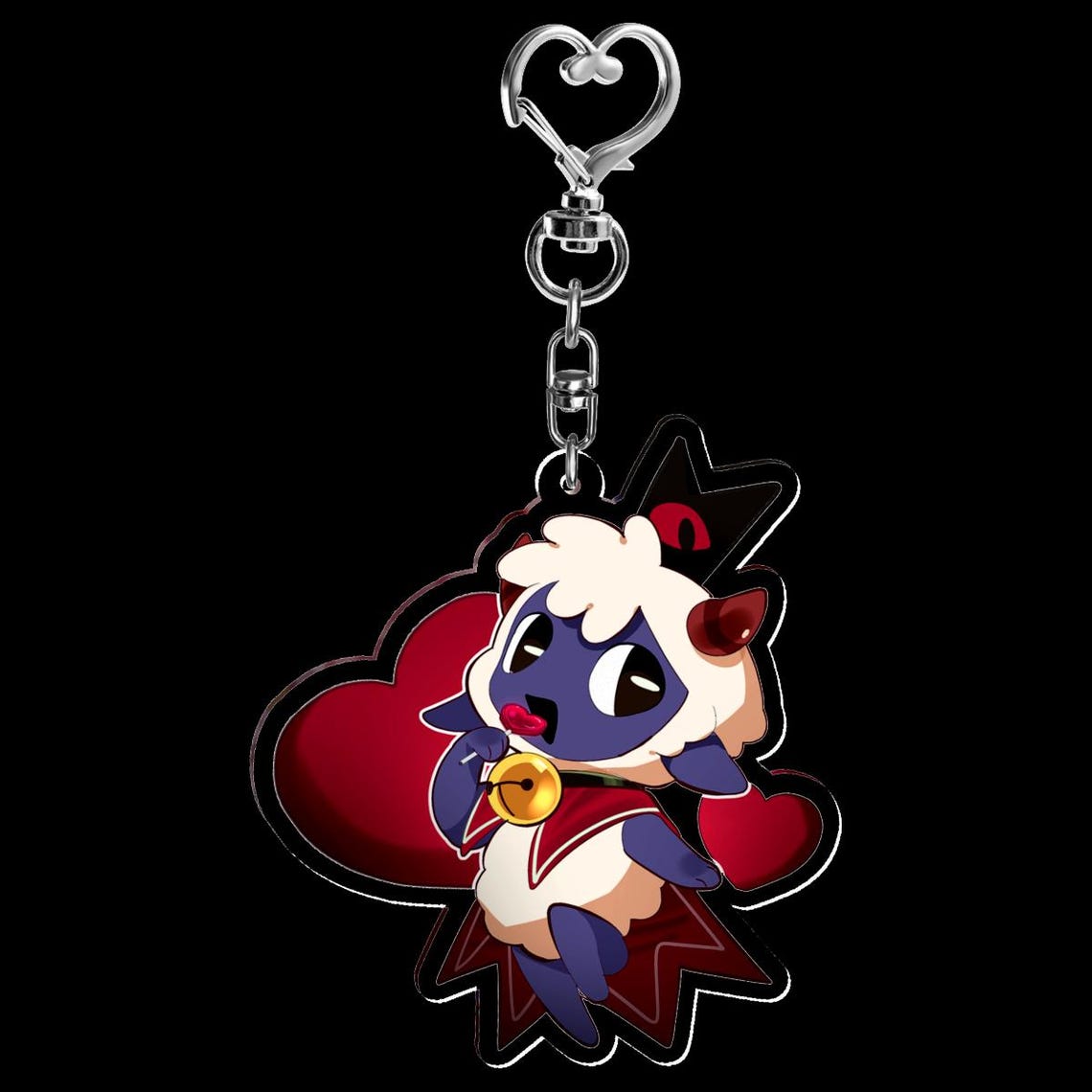 Cult of the Lamb Acrylic, Valentine's Day Keychain, Danglers, Furry ...