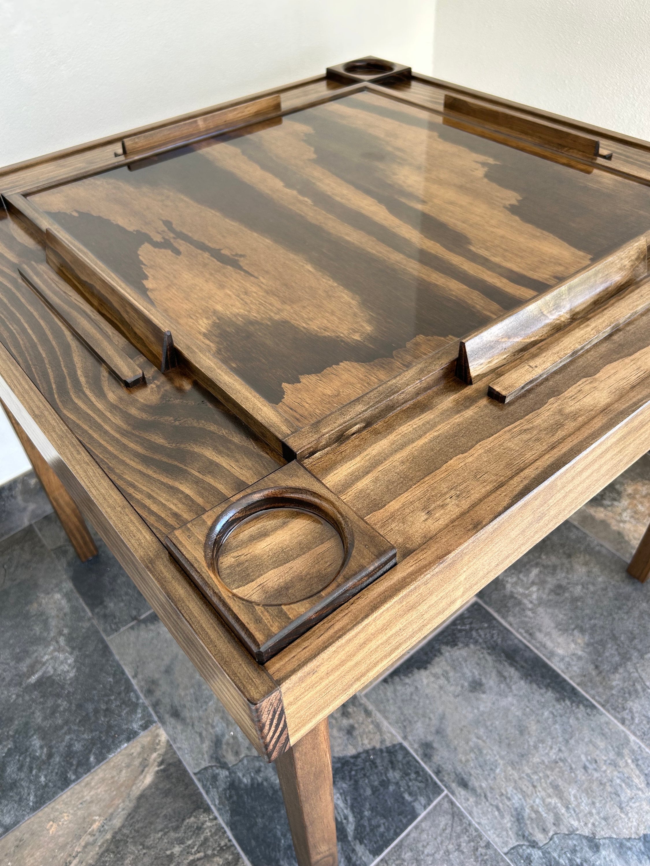 Mesa Domino Big Wood 36x36, Patas Abatibles. Hecho a Mano En Estados ...