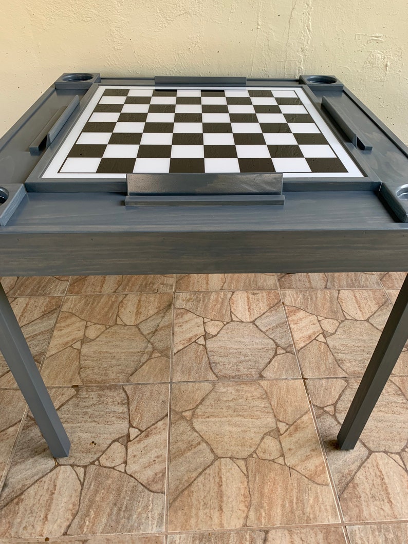 Domino Checker and Chess Table Made of Wood With Folding - Etsy
