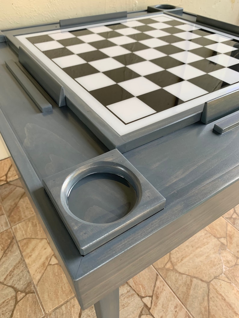 Domino Checker and Chess Table Made of Wood With Folding - Etsy