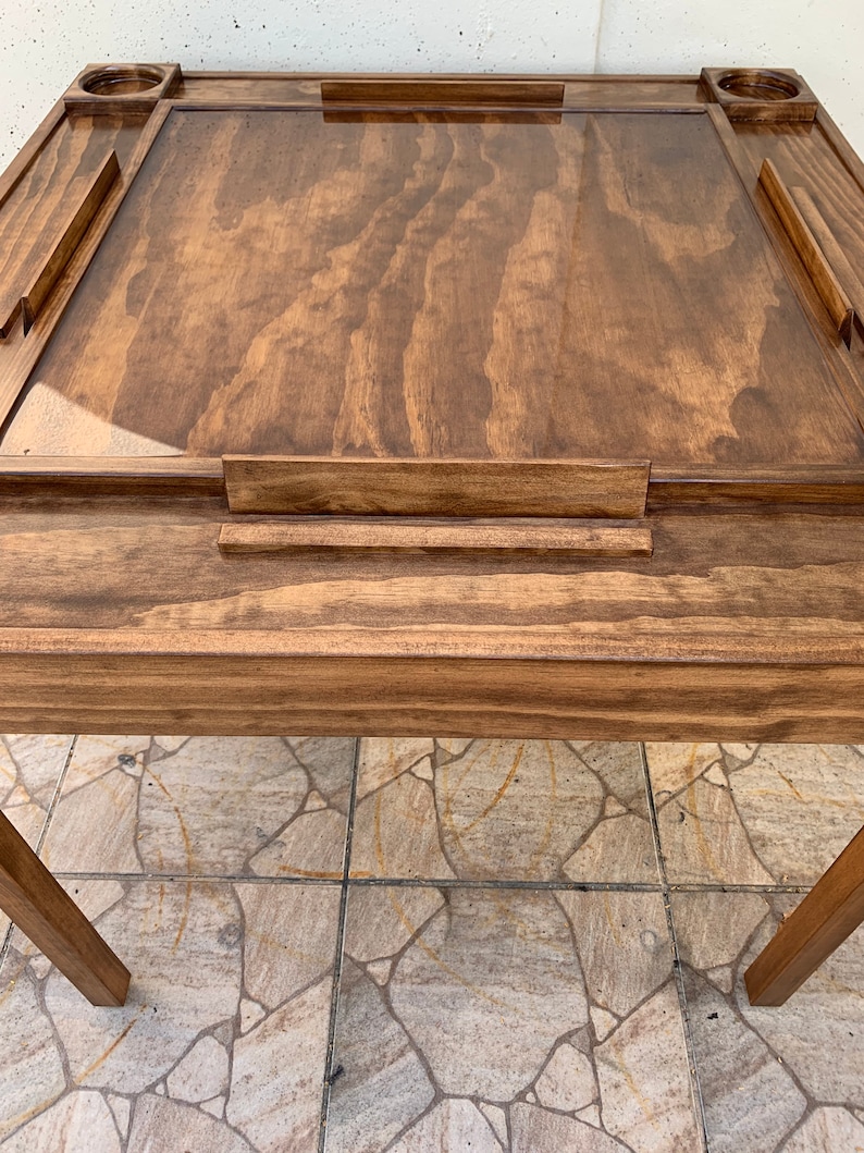 Mesa de dominó de madera grande, 91x91 cm, patas plegables. Hecha a ...