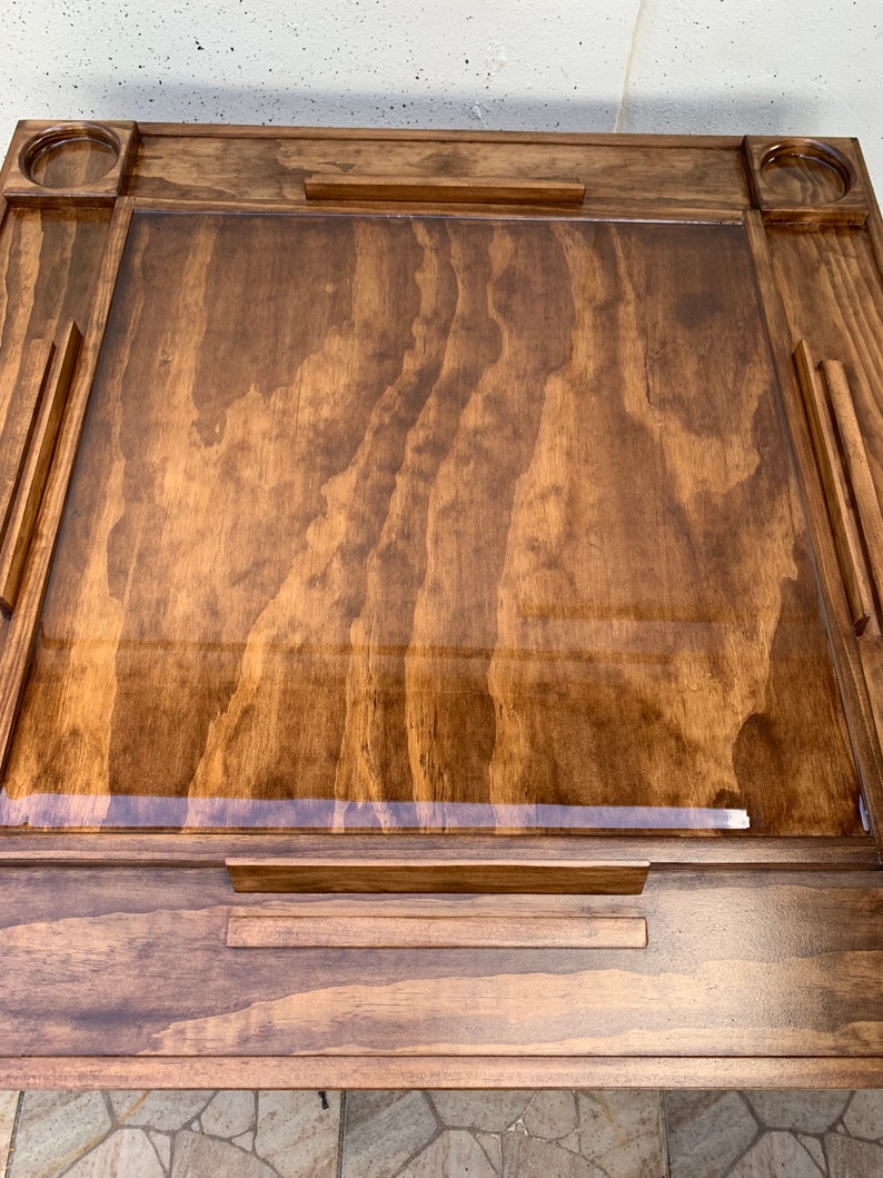 Mesa de dominó de madera grande, 91x91 cm, patas plegables. Hecha a ...