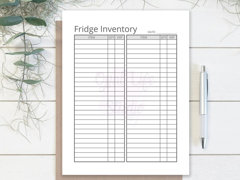 Minimalist Kitchen & Pantry Inventory Trackers Reduce Food Waste Fridge ...