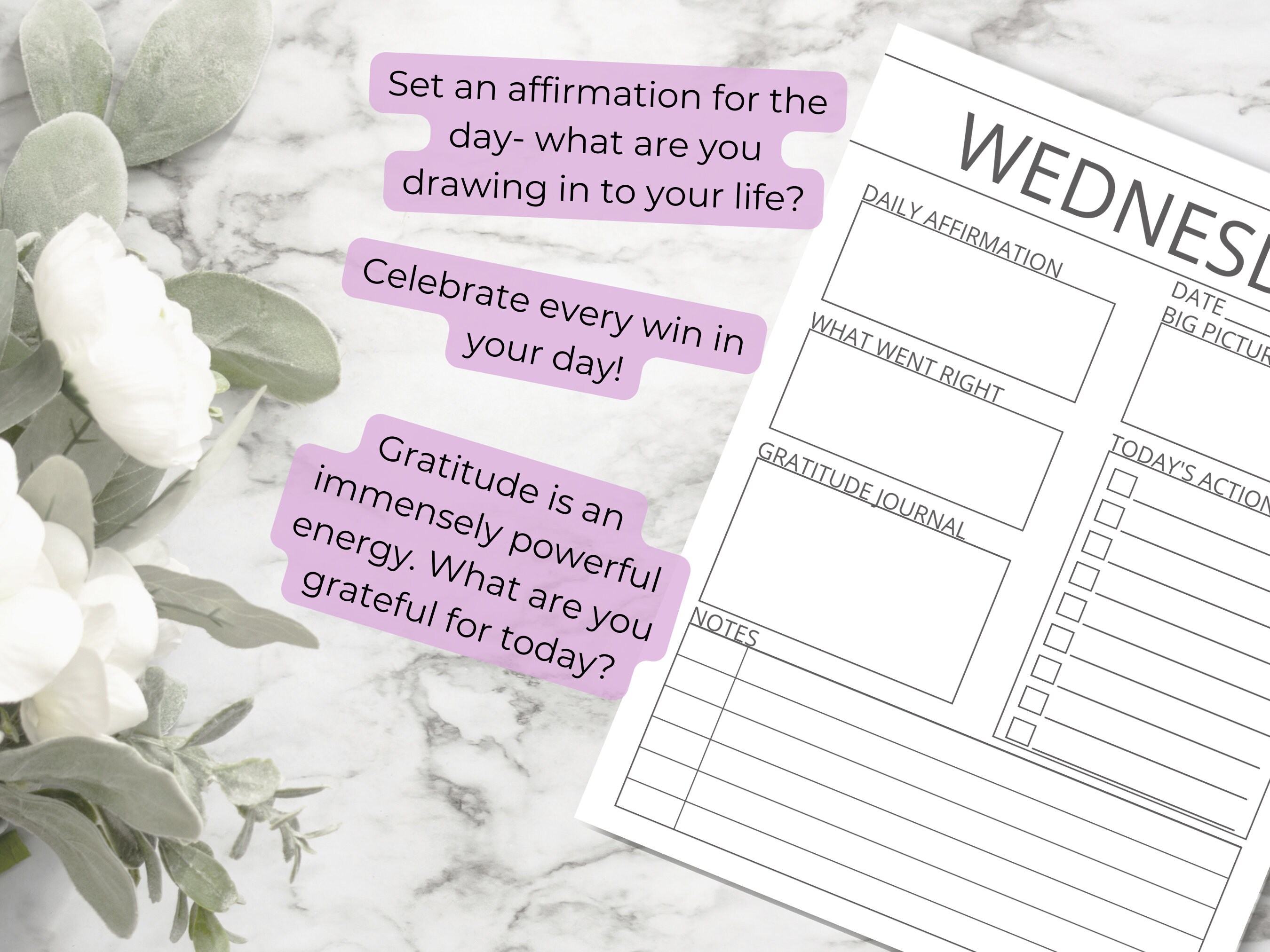 Printable Daily Affirmations Planner Minimalist & Simple Design ...