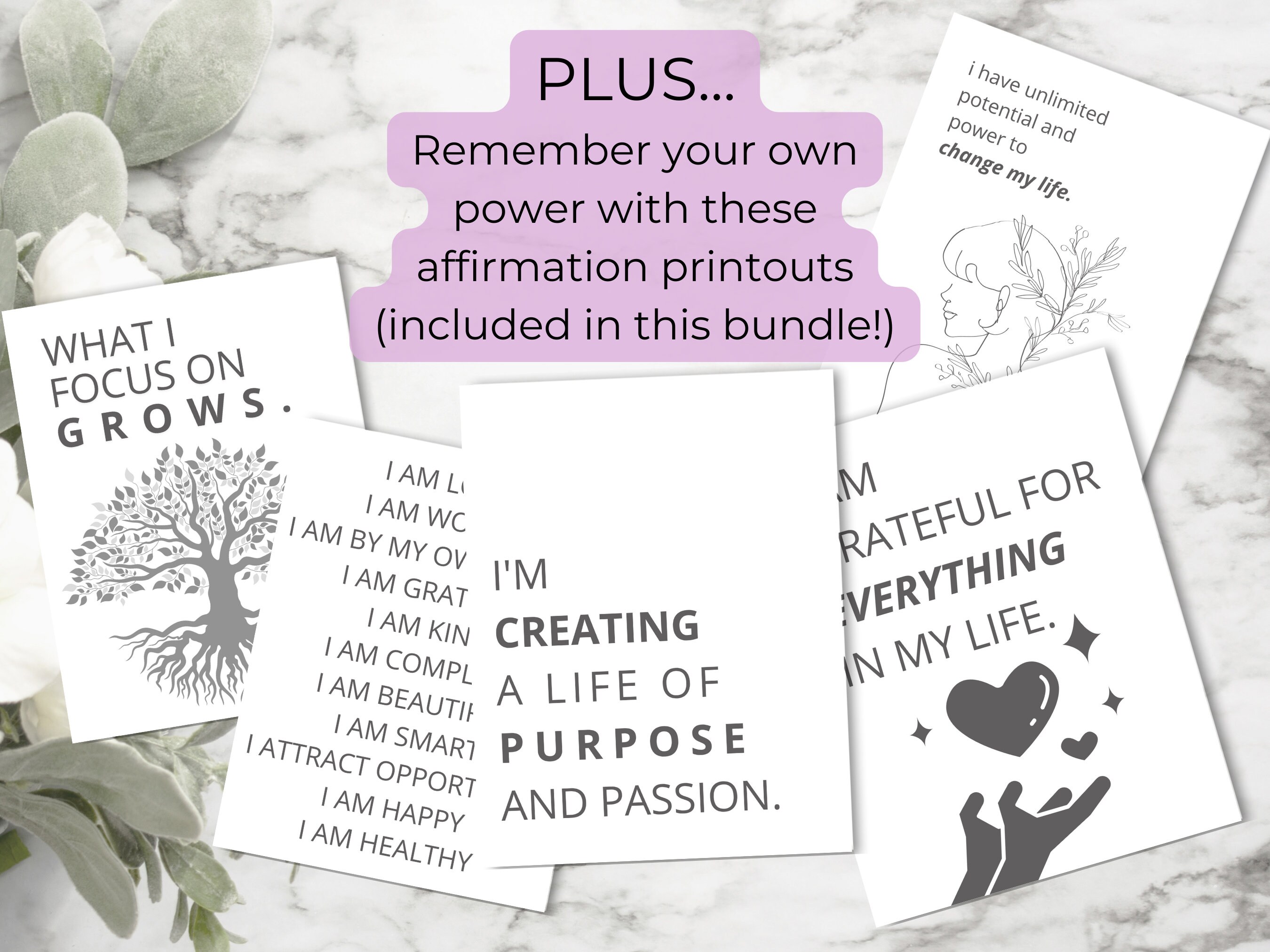 Printable Daily Affirmations Planner Minimalist & Simple Design ...