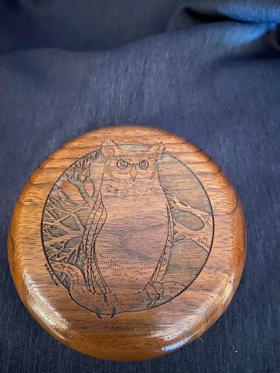 Laz-art Handcrafted Hardwood Box With Owl - Etsy