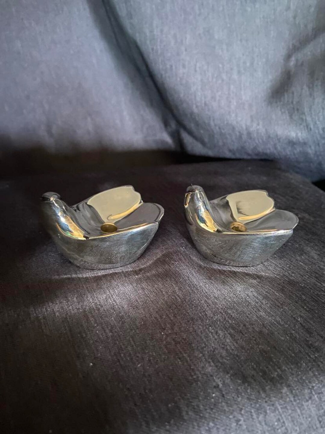 Dansk Designs Silver Plate Dove Mini Taper Holders - Etsy