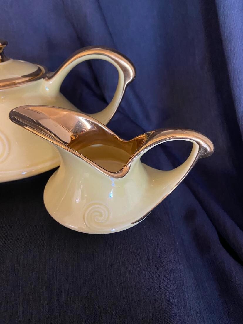 3 Piece Tea Set With 22K Gold Trim | Etsy