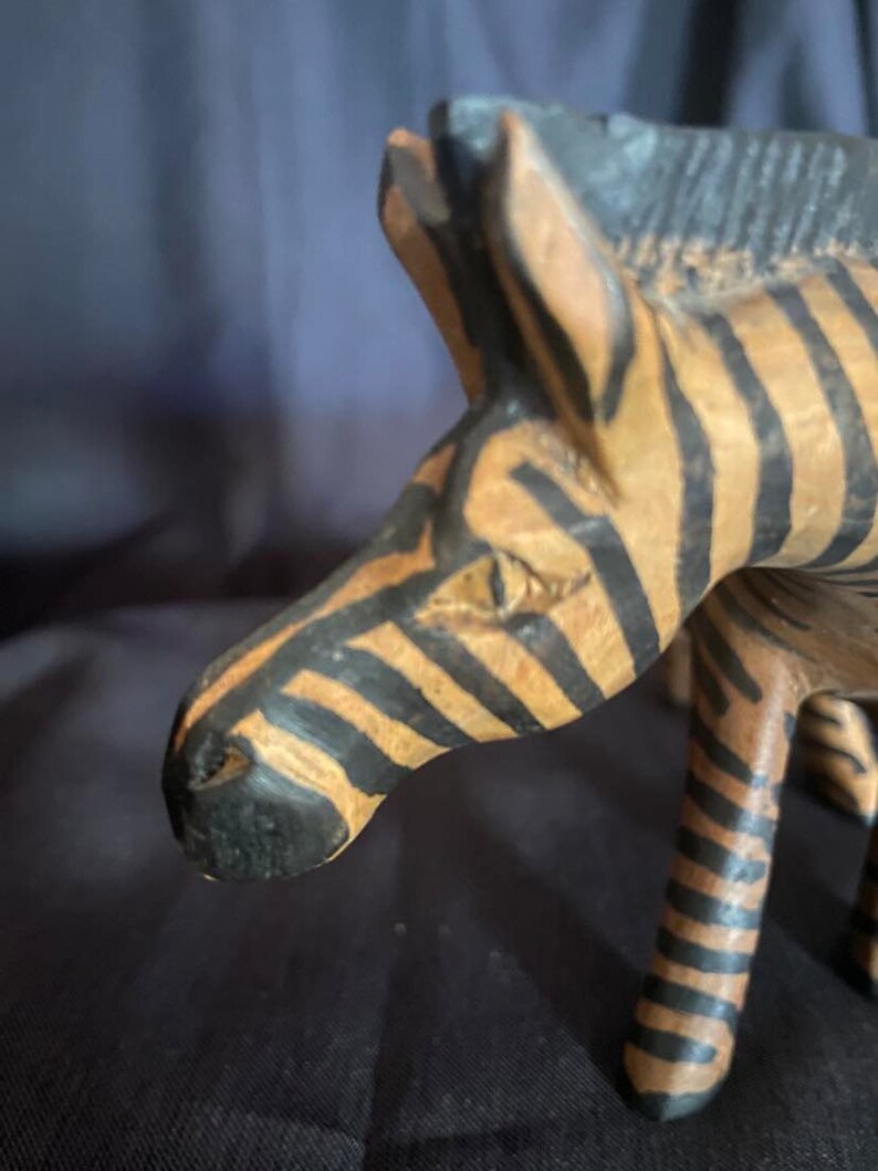 Hand Carved Wooden Zebra - Etsy