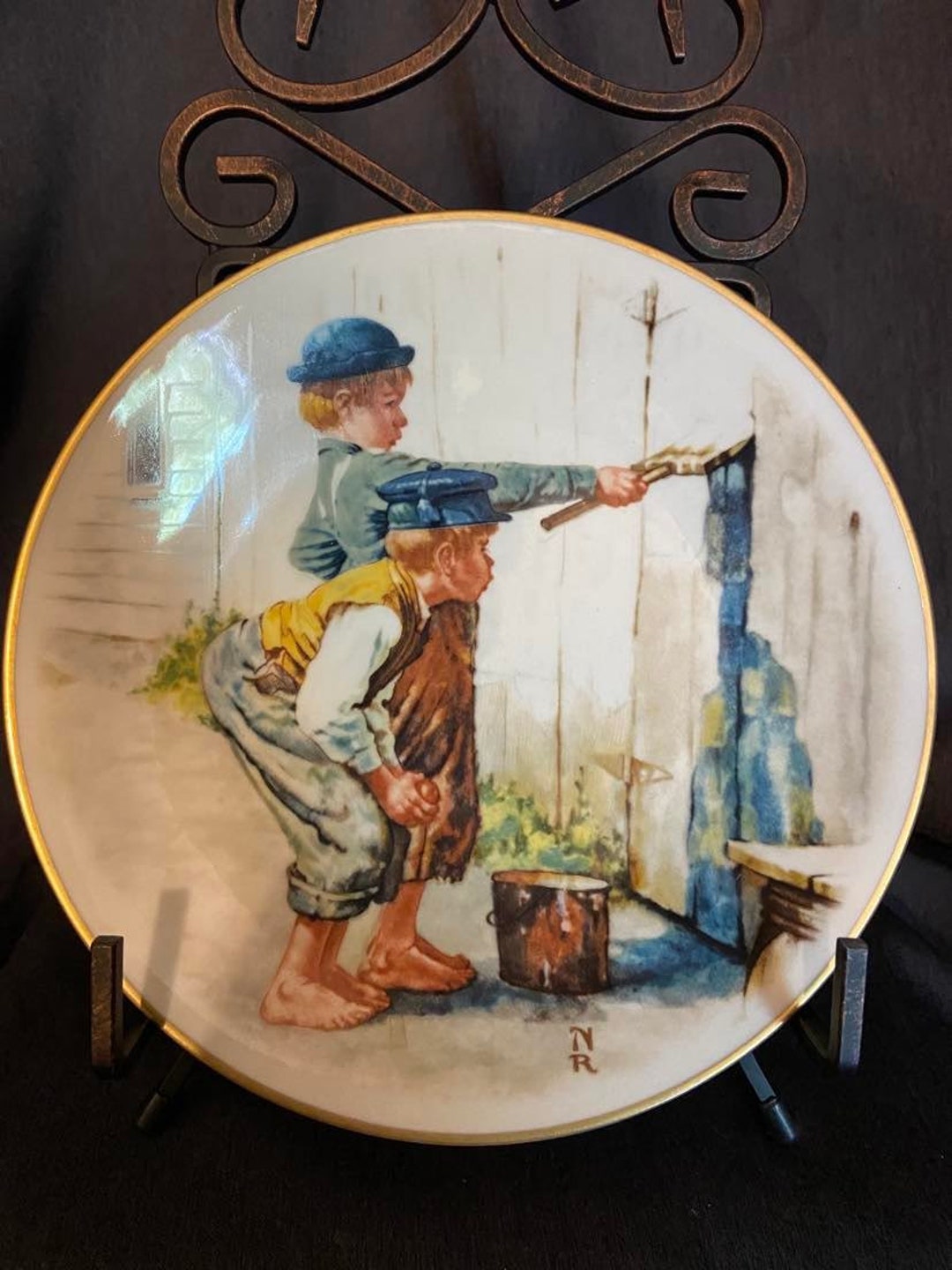 Norman Rockwell Collector Plate whitewashing - Etsy