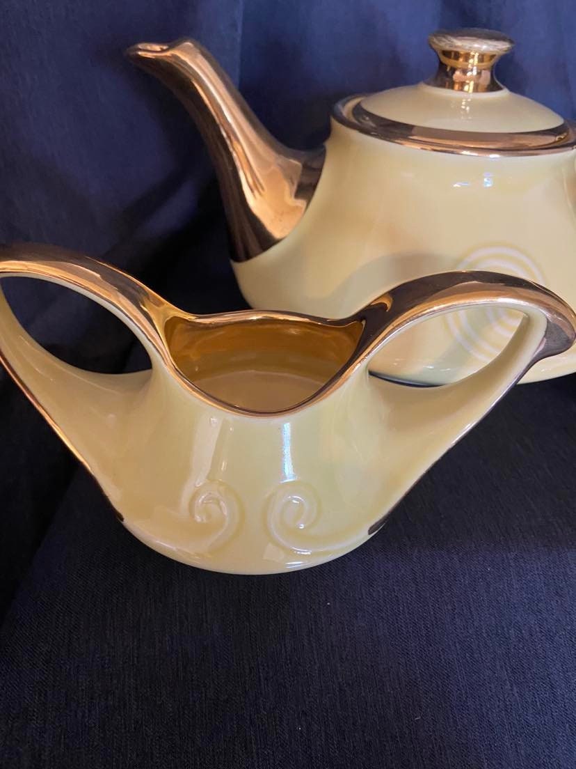 3 Piece Tea Set With 22K Gold Trim | Etsy