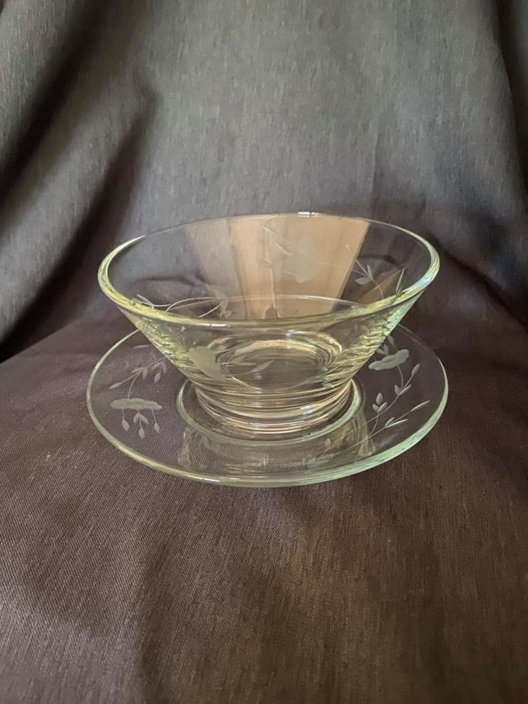 Princess House Crystal Heritage Design Mayo/condiment Set - Etsy