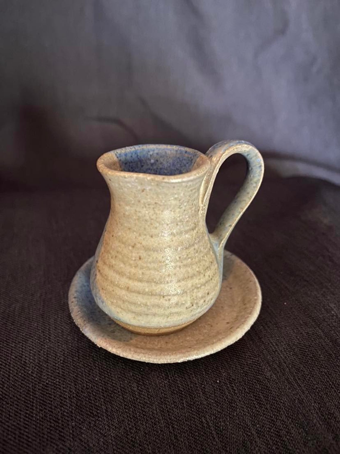 Miniature Pottery Water Pitcher and Plate - Etsy