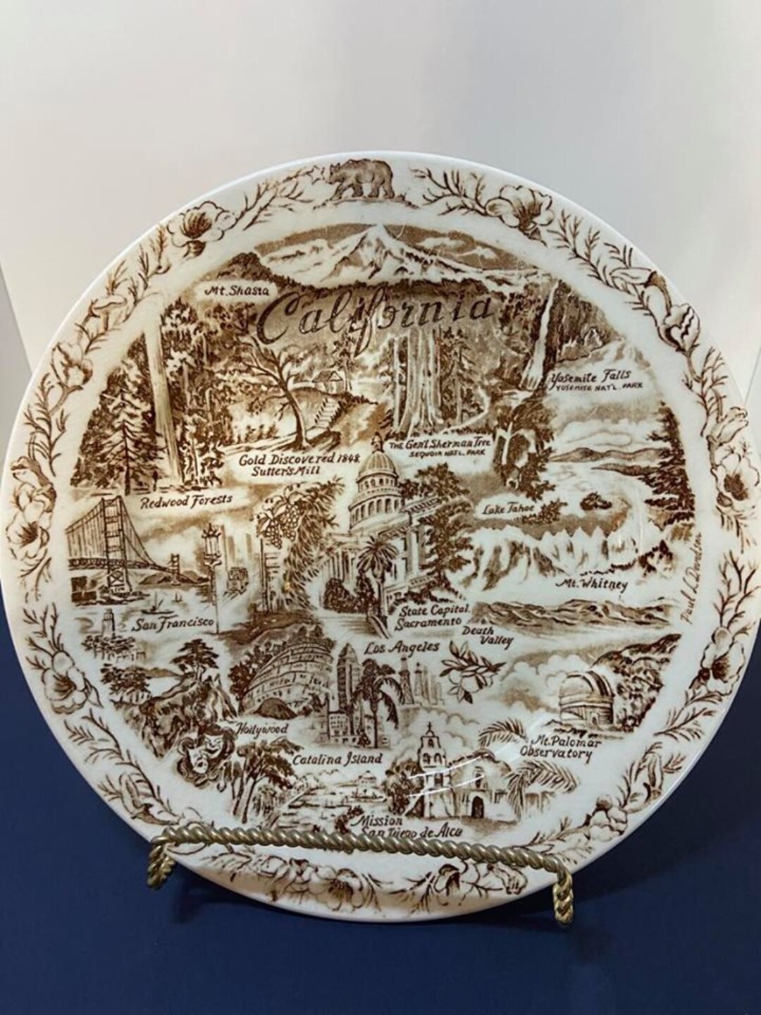 Vintage State Collectible Plates - Etsy