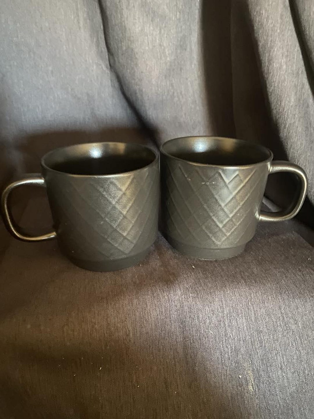 Starbucks Matte Black Diamond Pattern Mugs - Etsy