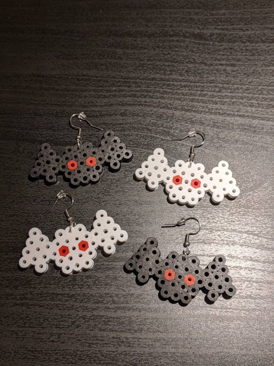 Spooky Halloween Bat Inspired Fuse Beads Earrings - Etsy