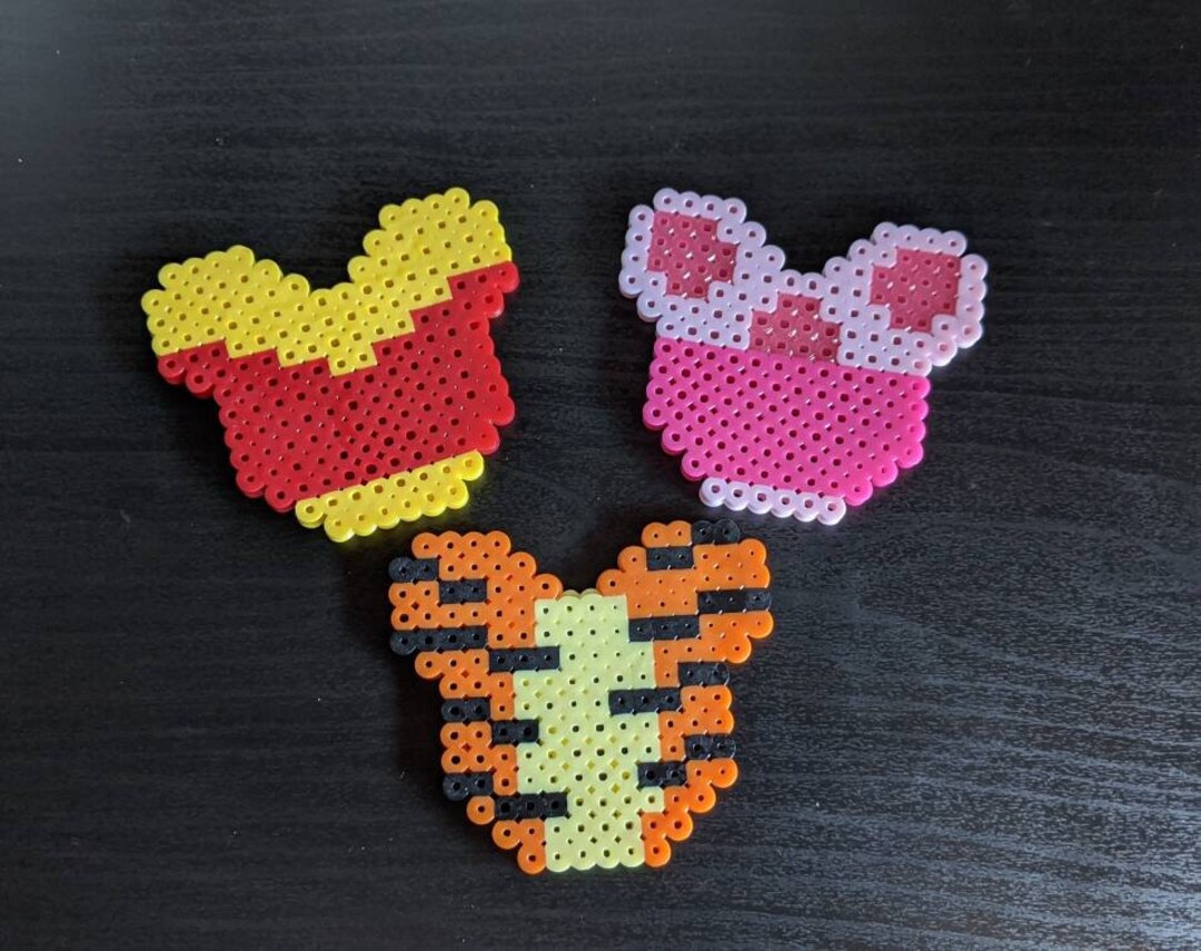 Tiger Piglet Bear Inspired Fuse Beads Keychain or - Etsy