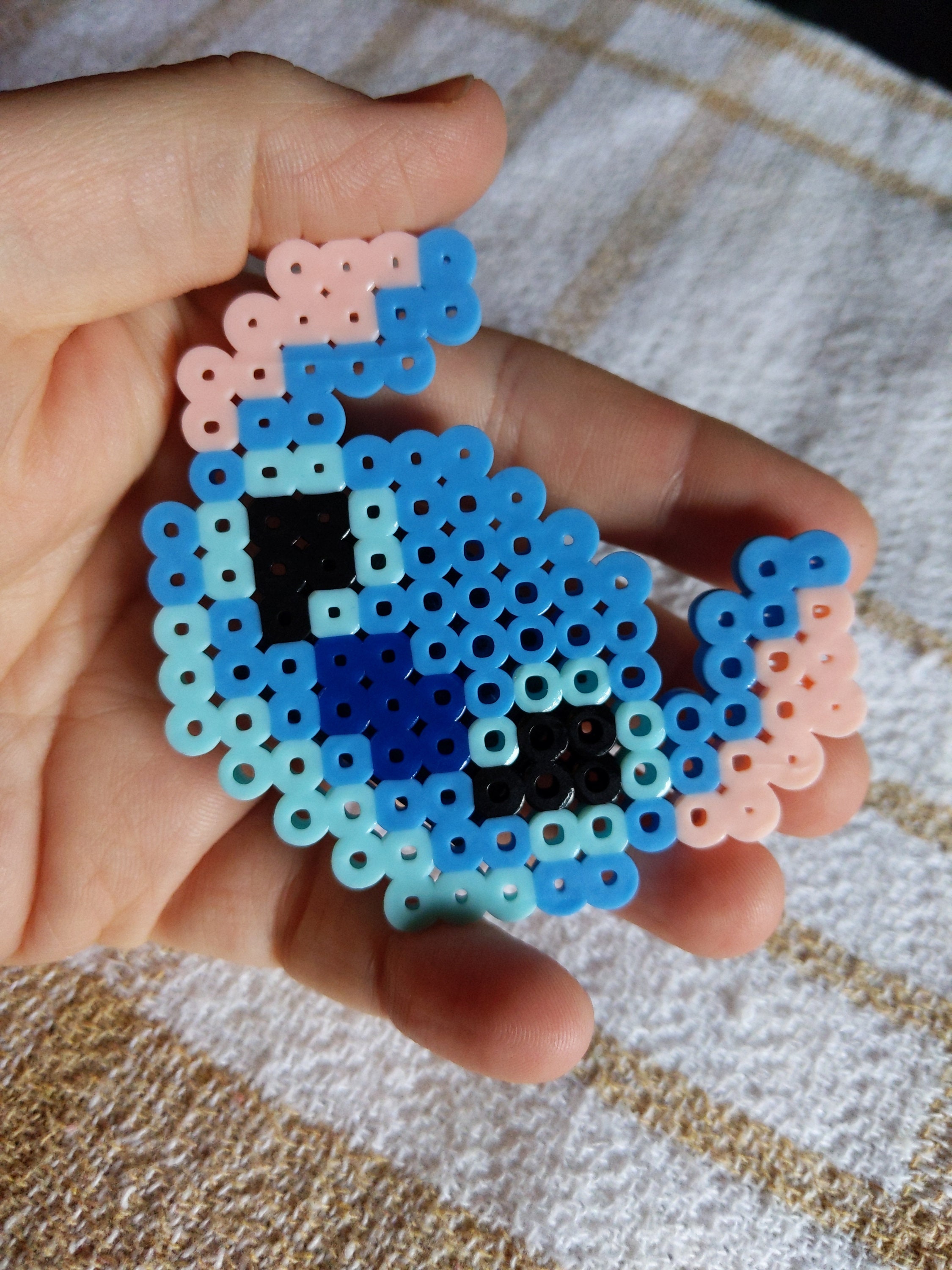 Blue Alien Inspired Fuse Beads Keychain or Magnet - Etsy
