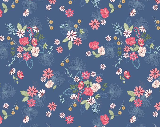 SALE Enchanted Meadow - Denim - Design by Beverly Mccullough - Riley ...