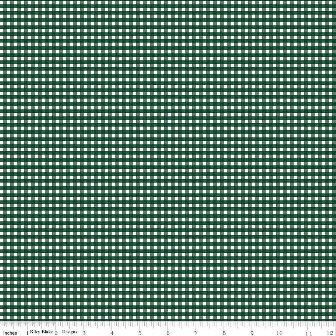 SALE 1/8" Small Gingham Christmas Green - Gingham Collection - Riley Blake Designs Fabric - C440 ...