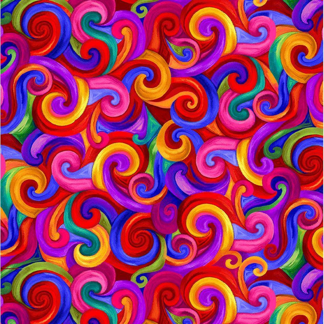 SALE Bright Swirls - Timeless Treasures - Living Color Collection ...