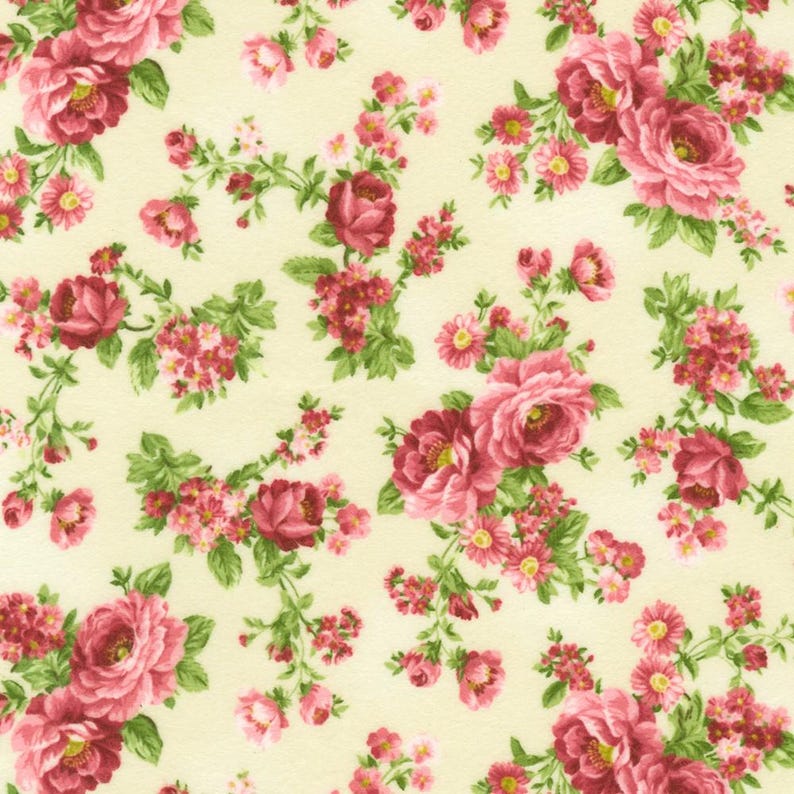 SALE Dahlia From Bouquet of Roses Flannel - Robert Kaufman Designs ...