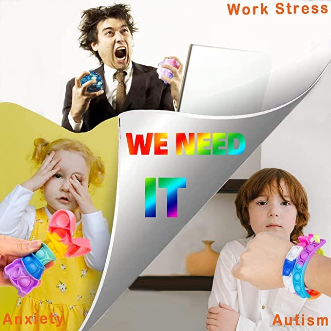 13 Piece Fidget Pop It Bundle Set, Cute, Stress Relief, Adhd, Sensory ...