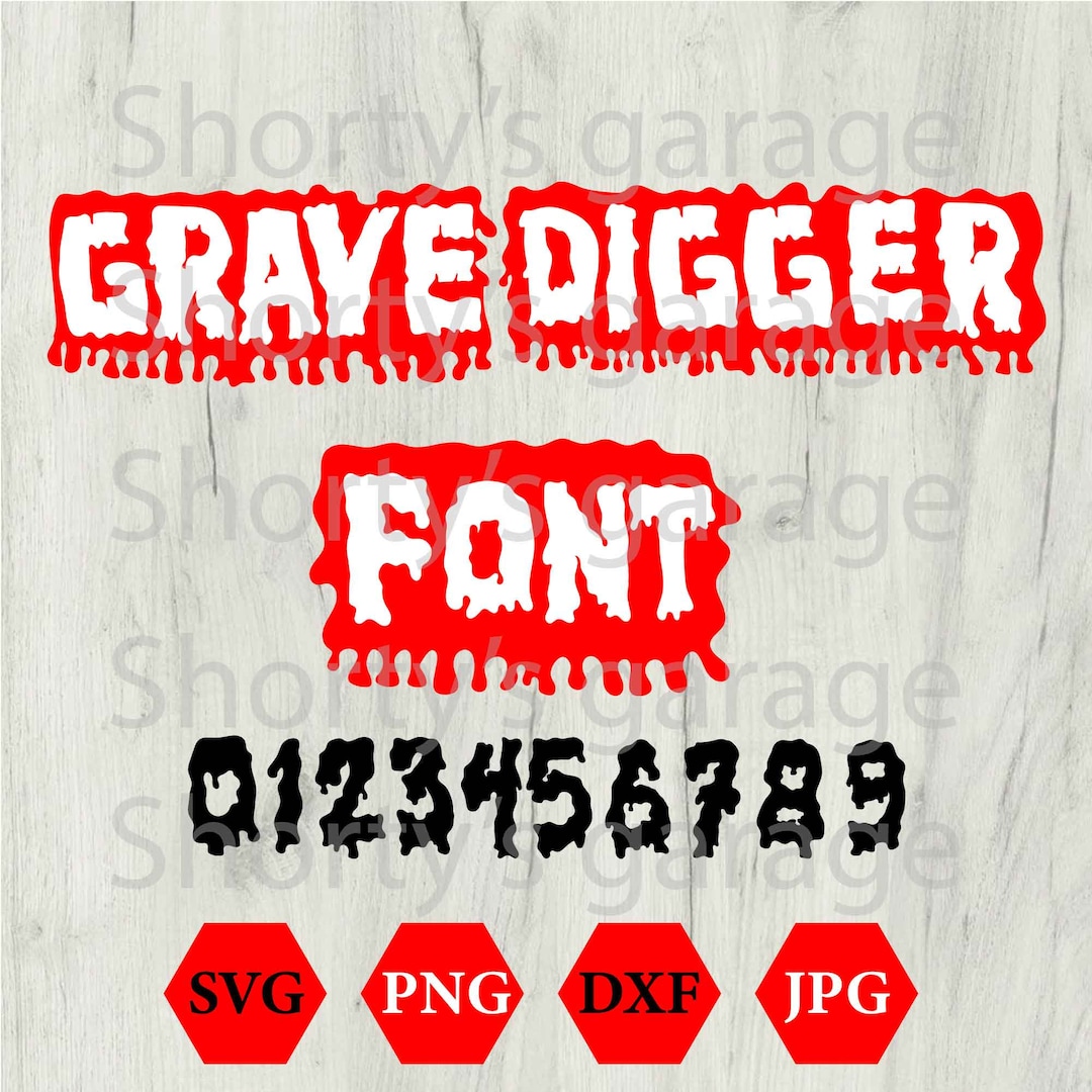 Grave Digger Slime Vector Font Monster Truck Monster Jam SVG - Etsy ...