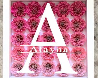 Personalized 3D Mandala Letter Shadow Box - Etsy