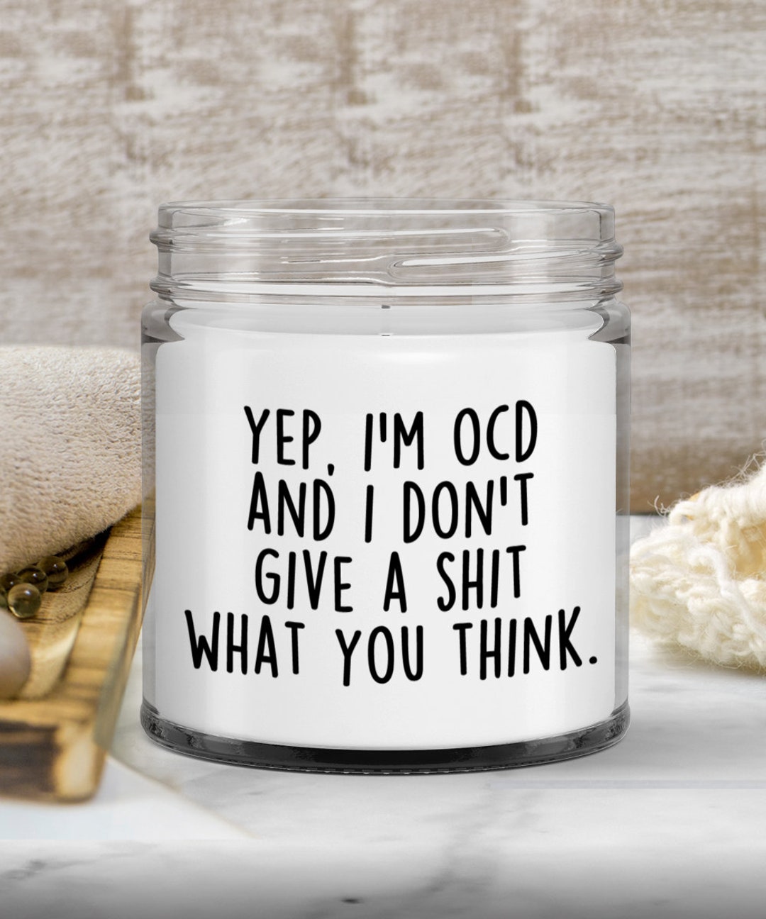 OCD Candle, Funny OCD Gift, Perfectionist, Dont Give A Shit What You ...