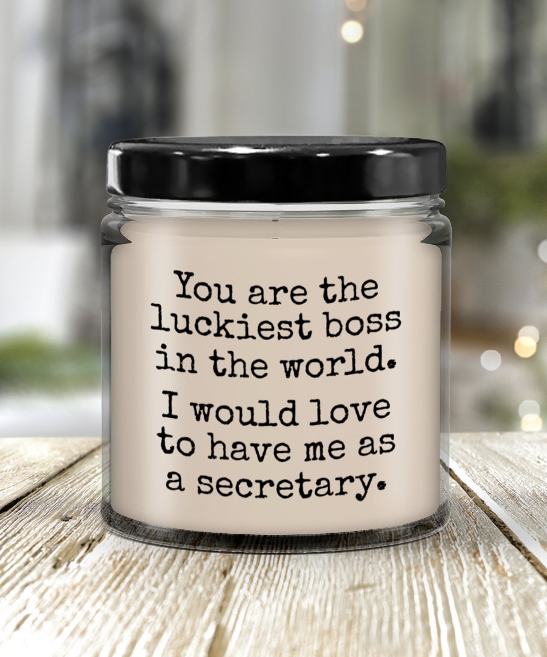 Luckiest Boss, Love to Have Me as A Secretary, Funny Boss Candle, From ...