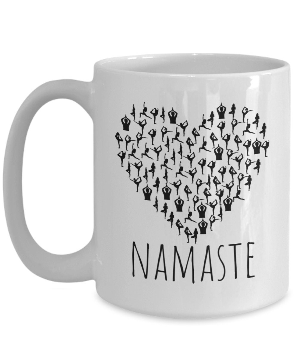 Namaste Coffee Mug, Yoga Coffee Mug, Funny Mug for Yoga, Yoga Poses ...