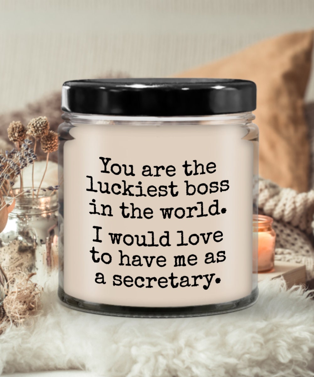 Luckiest Boss, Love to Have Me as A Secretary, Funny Boss Candle, From ...