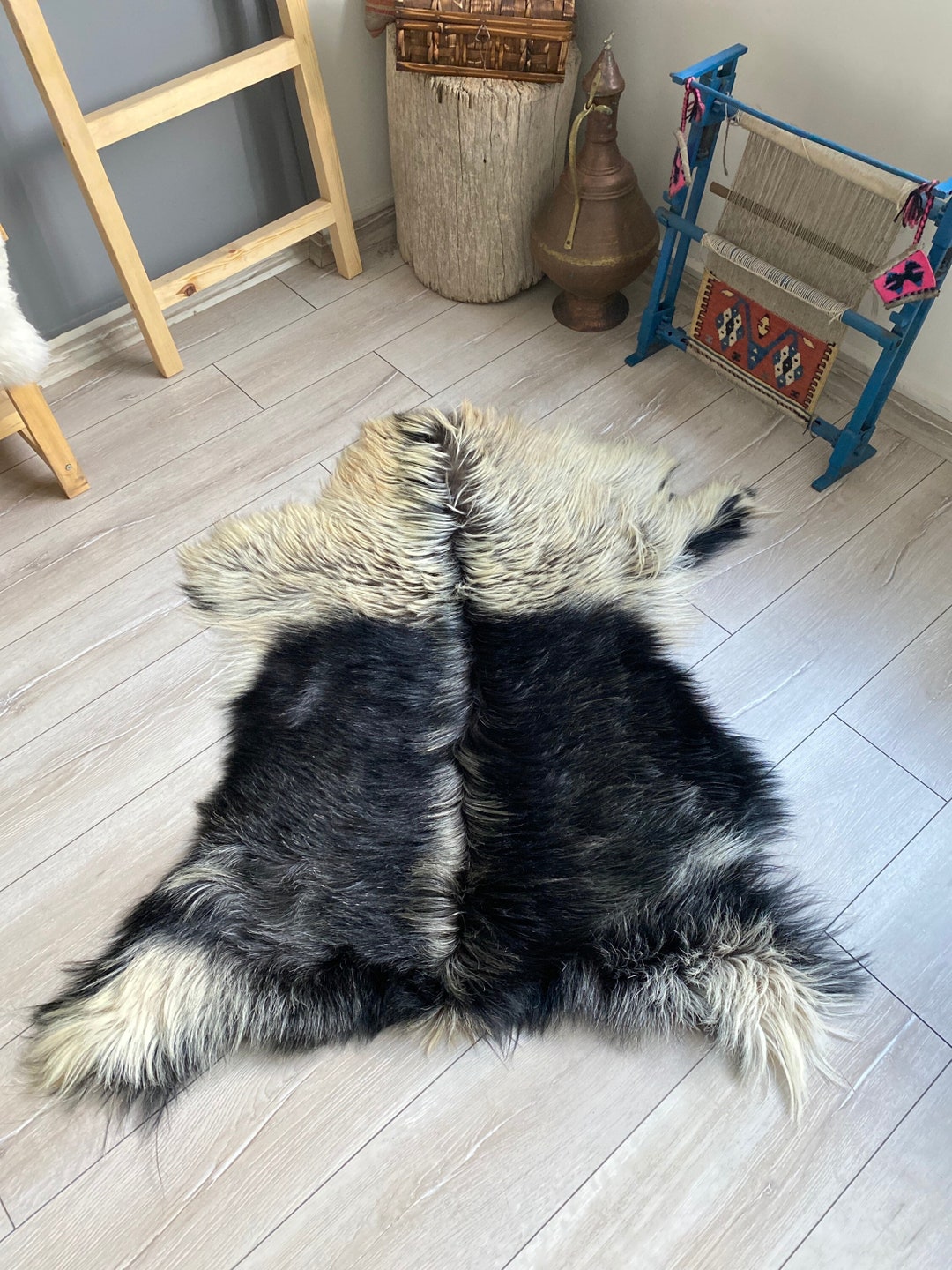 Natural Goatskin Rug, Goat Hide, Goatskin Pelt ,genuine Leather ...