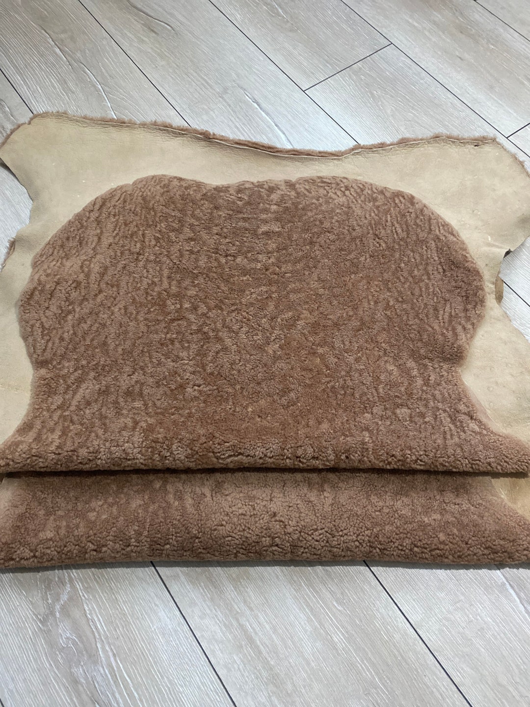 Set of 2 Australian Sheepskin Rugs: Short Fur Curly Shearling - Light ...