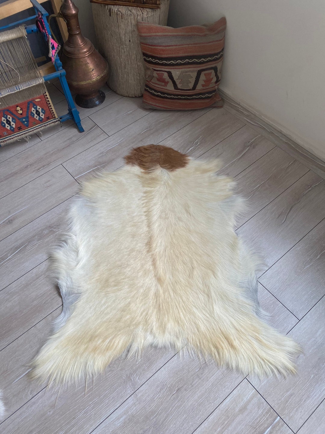 Natural Goatskin Rug, Goat Hide, Goatskin Pelt ,genuine Leather ...