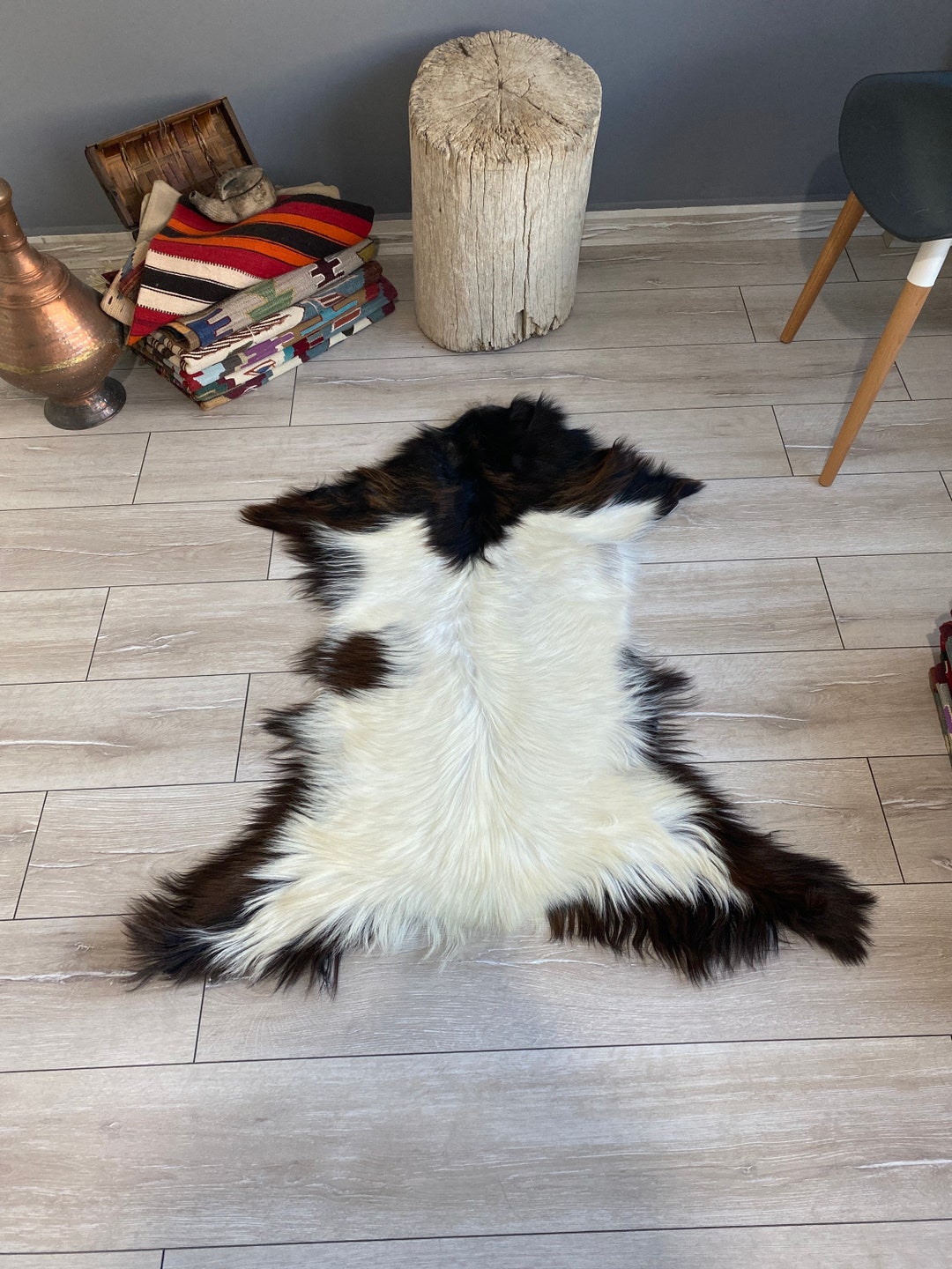 Natural Goatskin Rug ,goat Skin Pelt ,genuine Leather, Goatskin Hide ...