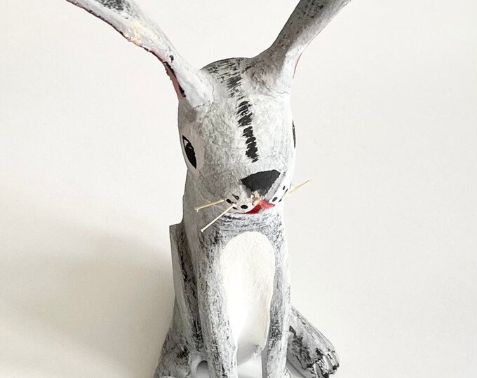 Hector Rascon Rabbit Carving Vintage New Mexico Folk Art Rabbit Bunny ...