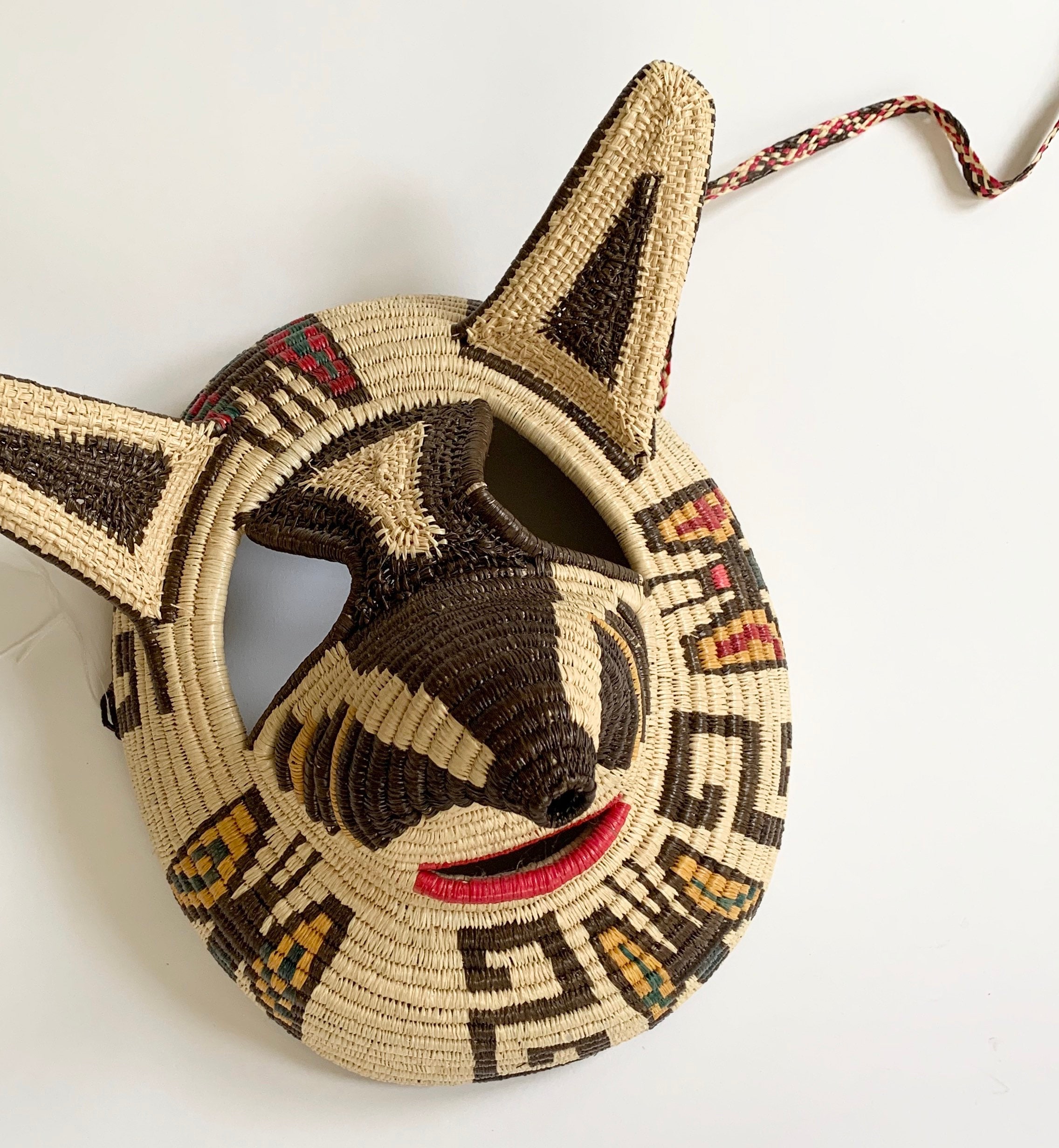 Rare Embera Wounaan Mask Woven Palm Animal Head Vintage Panama Folk Art ...